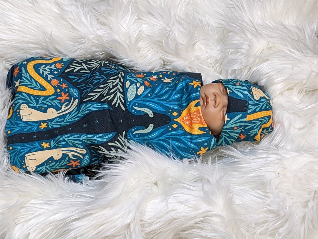 Dragon Baby Swaddle Wrap in Whimsical Jackalopes Snakes & Moths ...