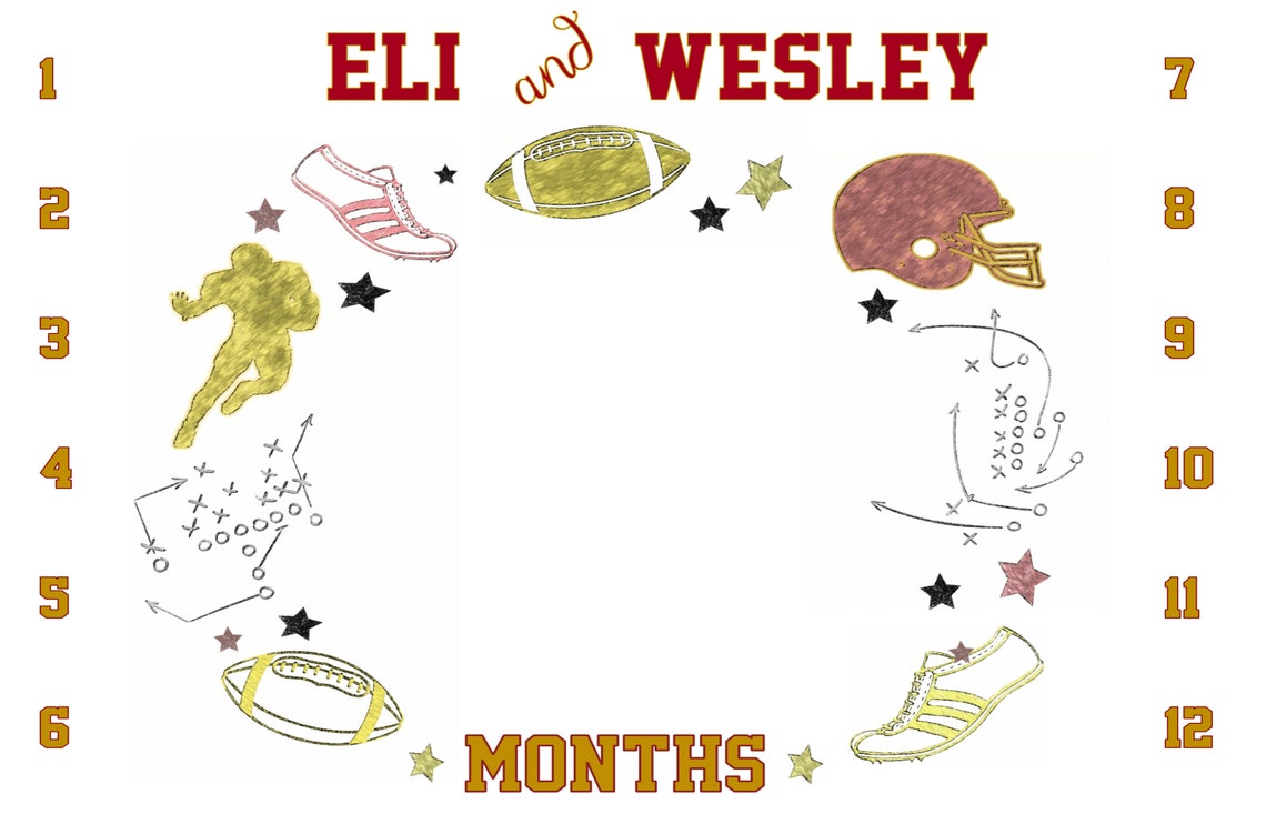 Sports Baby Growth Blanket Newborn Football Milestone | Etsy