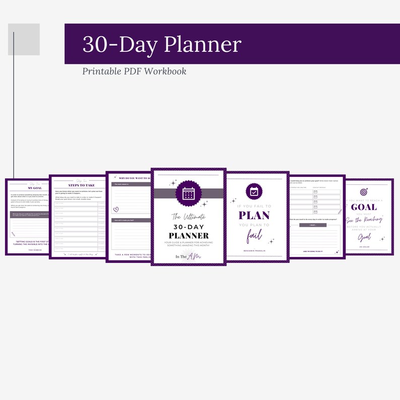 Goal Setting Workbook - 30-day Goal Planner - Etsy