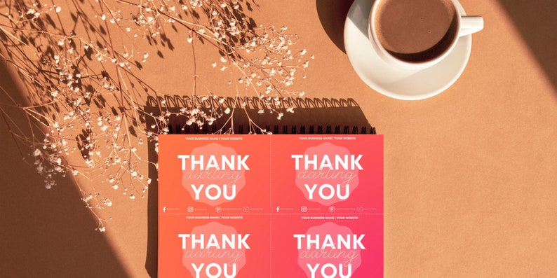 Tarjetas de agradecimiento imprimibles Plantilla empresarial - Etsy México
