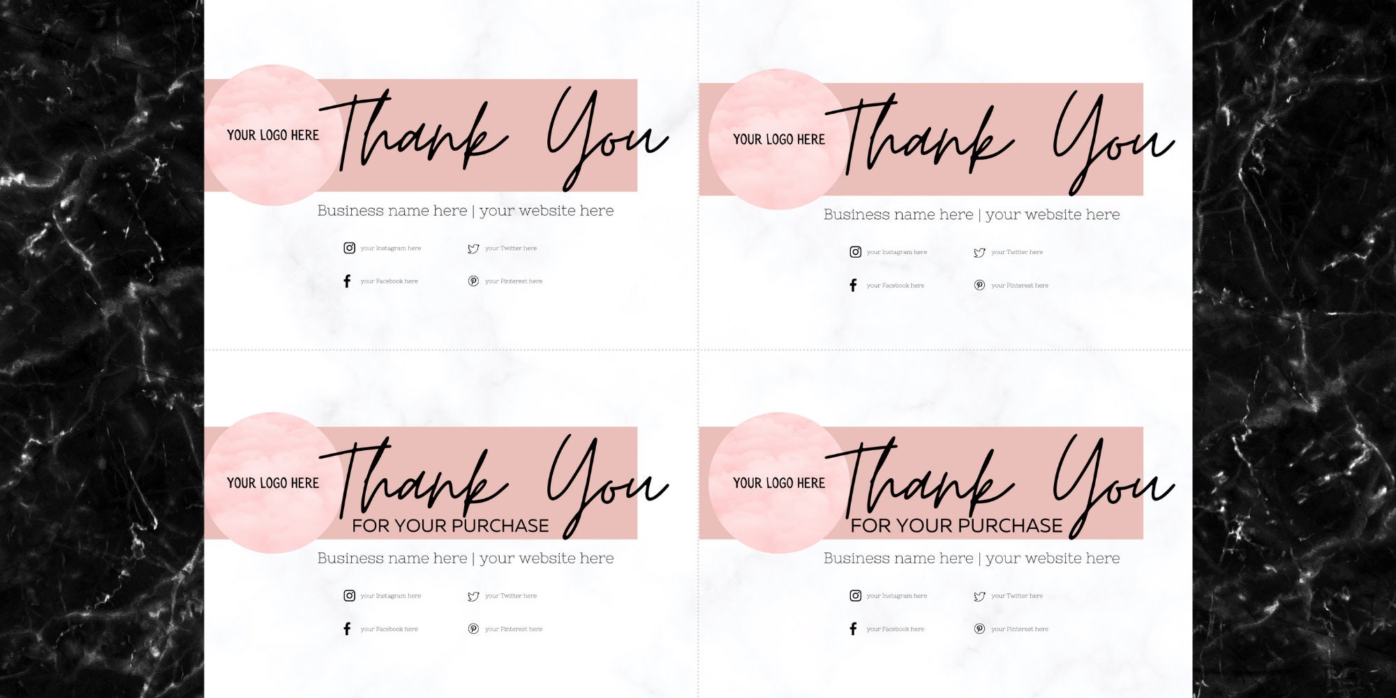 Tarjetas de agradecimiento imprimibles Plantilla empresarial Etsy Pequeñas empresas Gracias por ...