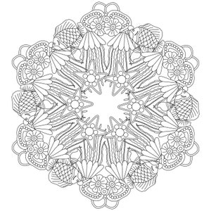 Ocean Mandala - Colouring Book - Etsy