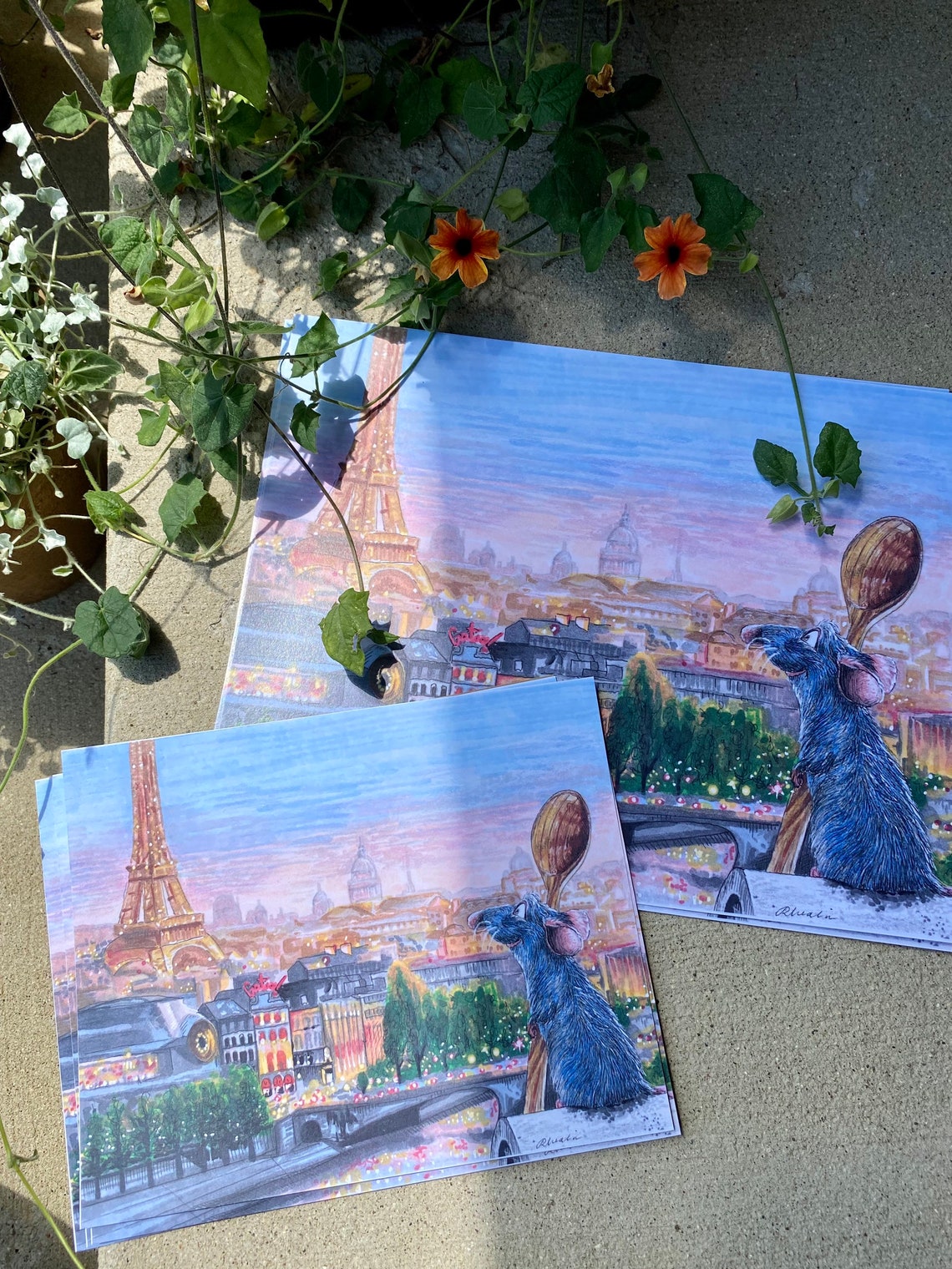 Ratatouille Scene Print Fan Art Paris Scene Family Movie - Etsy