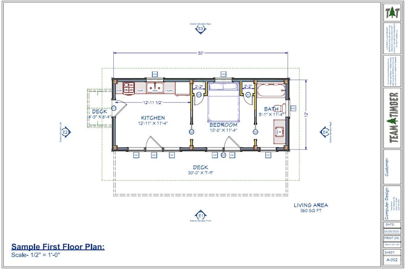 12' X 30' Mini Lake Cabin II Timber Frame Plan Set - Etsy