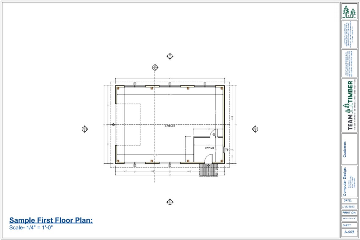 30' X 42' Woodshop I Timber Frame Plan Set - Etsy