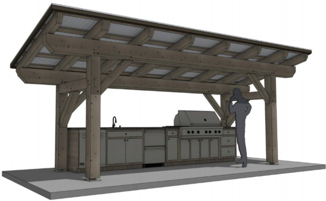 8' X 22' Livorno Outdoor Kitchen Timber Frame Plan Set - Etsy