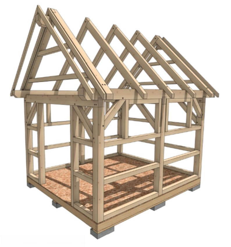 10' X 12' Bridgewater Shed II Timber Frame Plan Set - Etsy