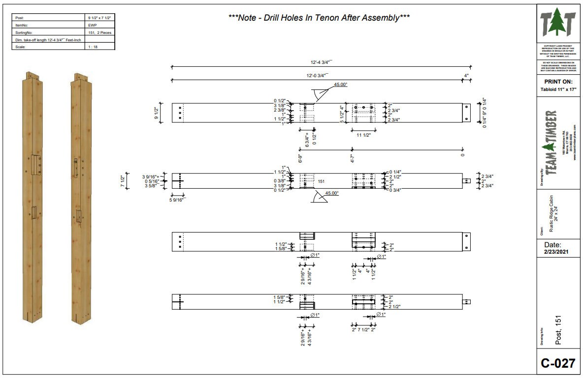 24' X 24' Rustic Ridge Cabin Timber Frame Plan Set - Etsy