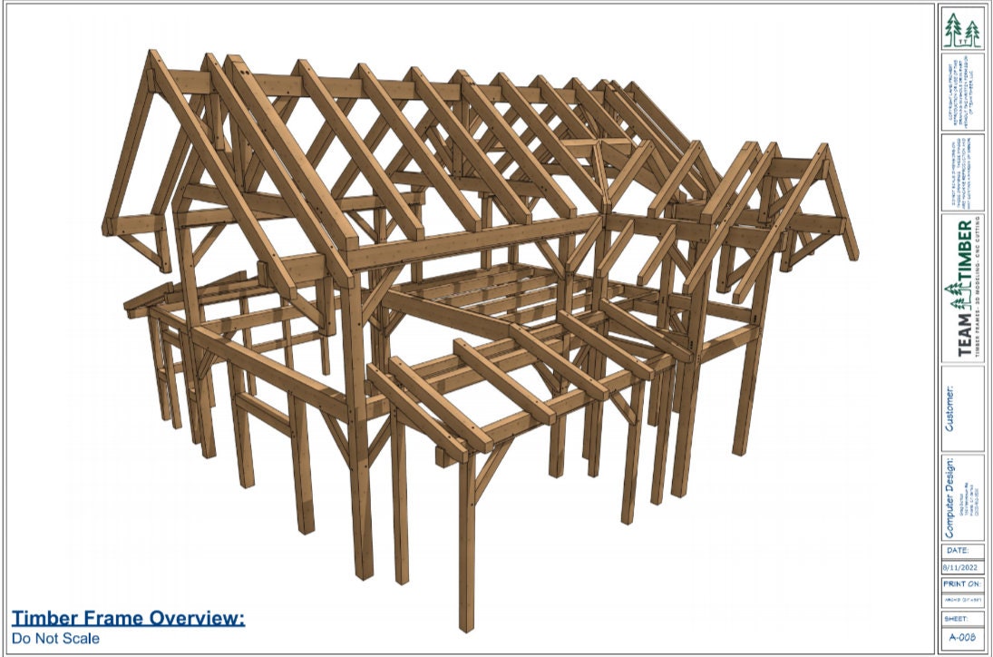 18' X 30' Chestnut Cabin I Timber Frame Plan Set - Etsy
