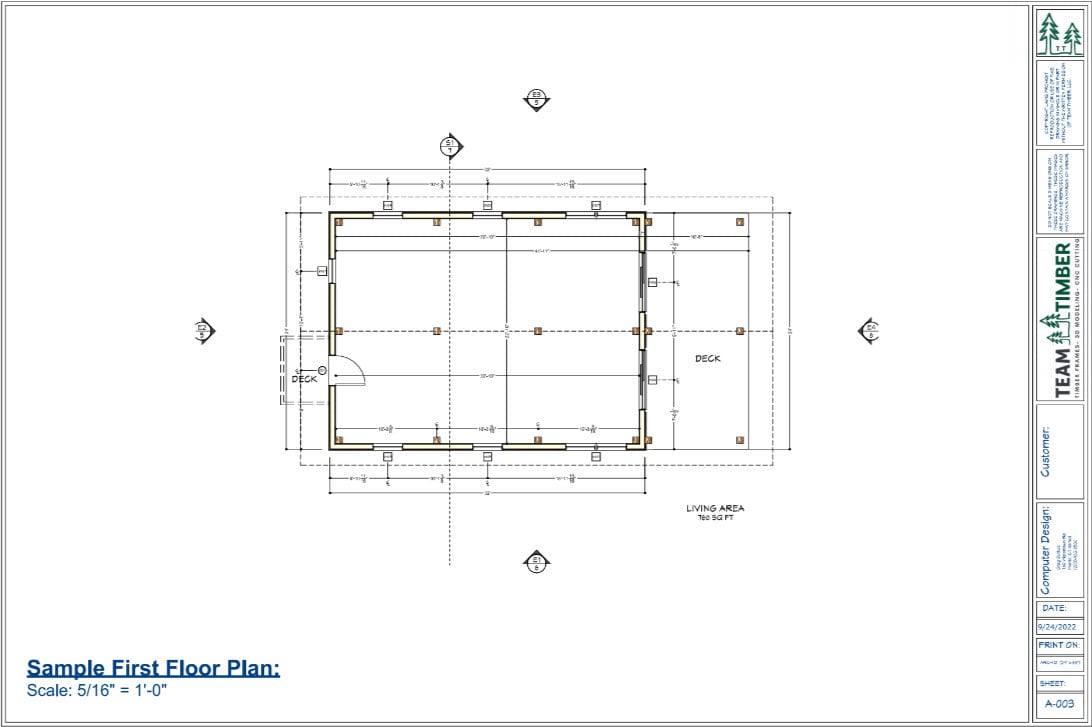 24' X 32' Hemlock Cabin I Timber Frame Plan Set - Etsy