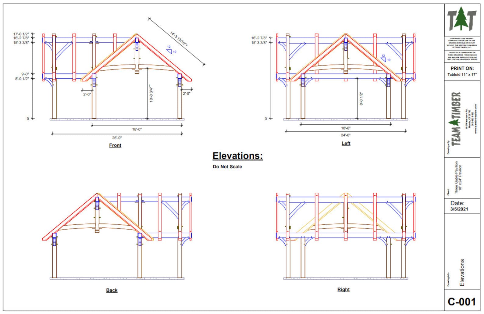 18' X 24' 3 Gable Timber Frame Pavilion - Etsy
