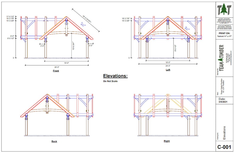 18' X 24' 3 Gable Timber Frame Pavilion - Etsy