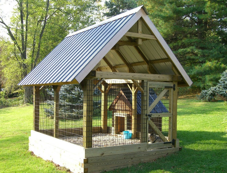 8' X 12' Post and Beam Dog Kennel DIY Building Plans - Downloadable PDF ...
