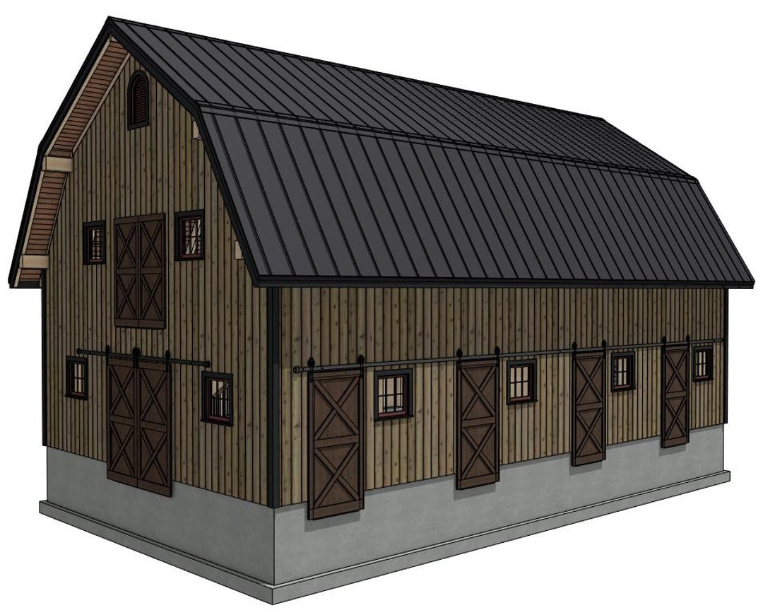 28' X 48' Durham Barn II Timber Frame Plan Set - Etsy
