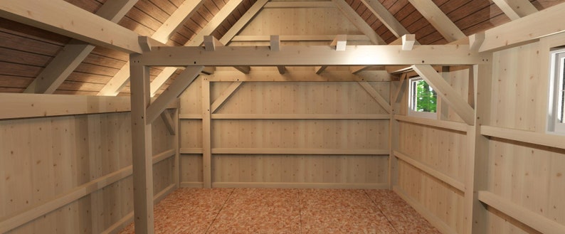 14' X 16' Enfield Shed III Timber Frame Plan Set - Etsy