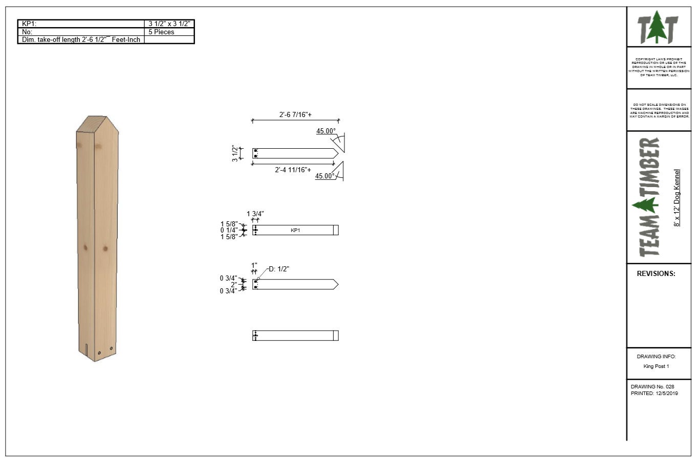 8' X 12' Post and Beam Dog Kennel DIY Building Plans - Downloadable PDF ...