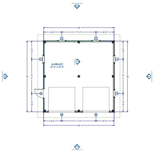 24' X 24' Timber Frame Shed Roof Garage Full Plan Set - Etsy UK