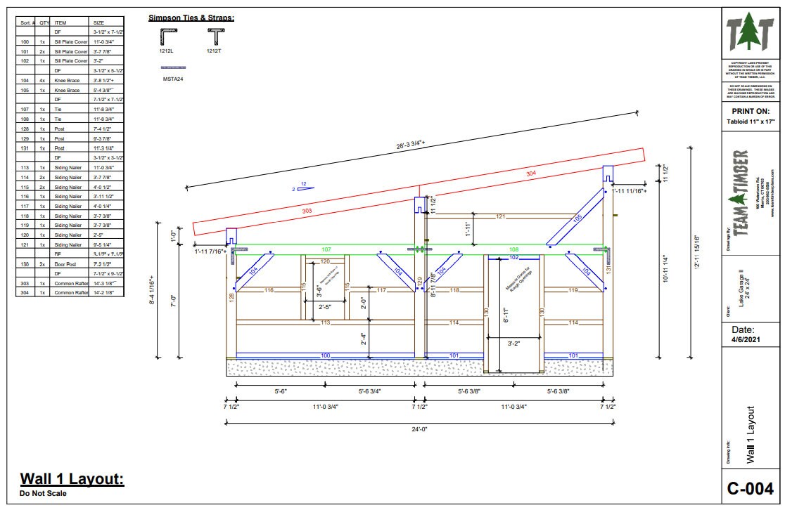 24' X 24' Timber Frame Shed Roof Garage Full Plan Set - Etsy