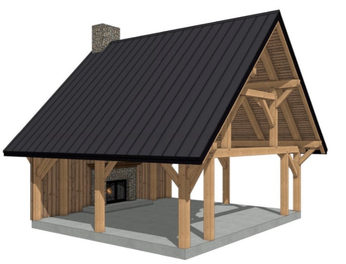 28' X 24' Fairwood Pavilion I Timber Frame Plan Set - Etsy