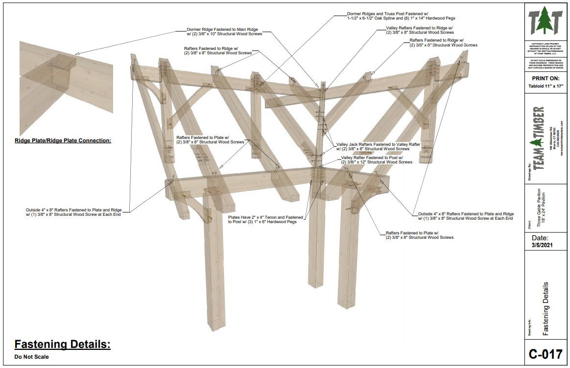18' X 24' 3 Gable Timber Frame Pavilion | Etsy