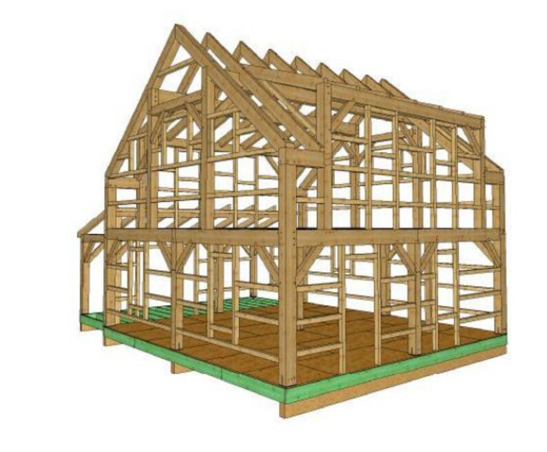 24' X 24' Rustic Ridge Cabin Timber Frame Plan Set - Etsy