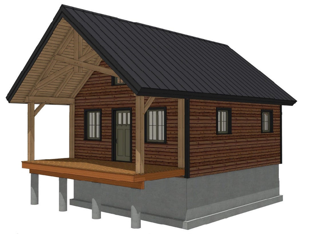 20' X 24' River Bend Cabin Timber Frame Plan Set - Etsy