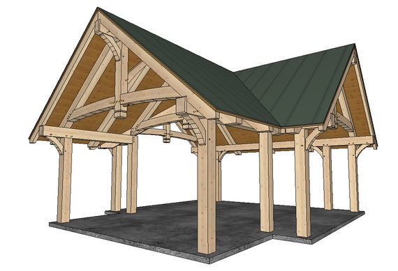 18' X 24' 3 Gable Timber Frame Pavilion - Etsy Australia