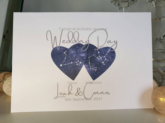 zodiac wedding Star sign wedding card wedding star sign card ...