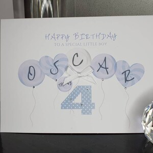 1st, 2nd, 3rd, 4th, 5th Boys Personalised Name and Age Birthday Card ...