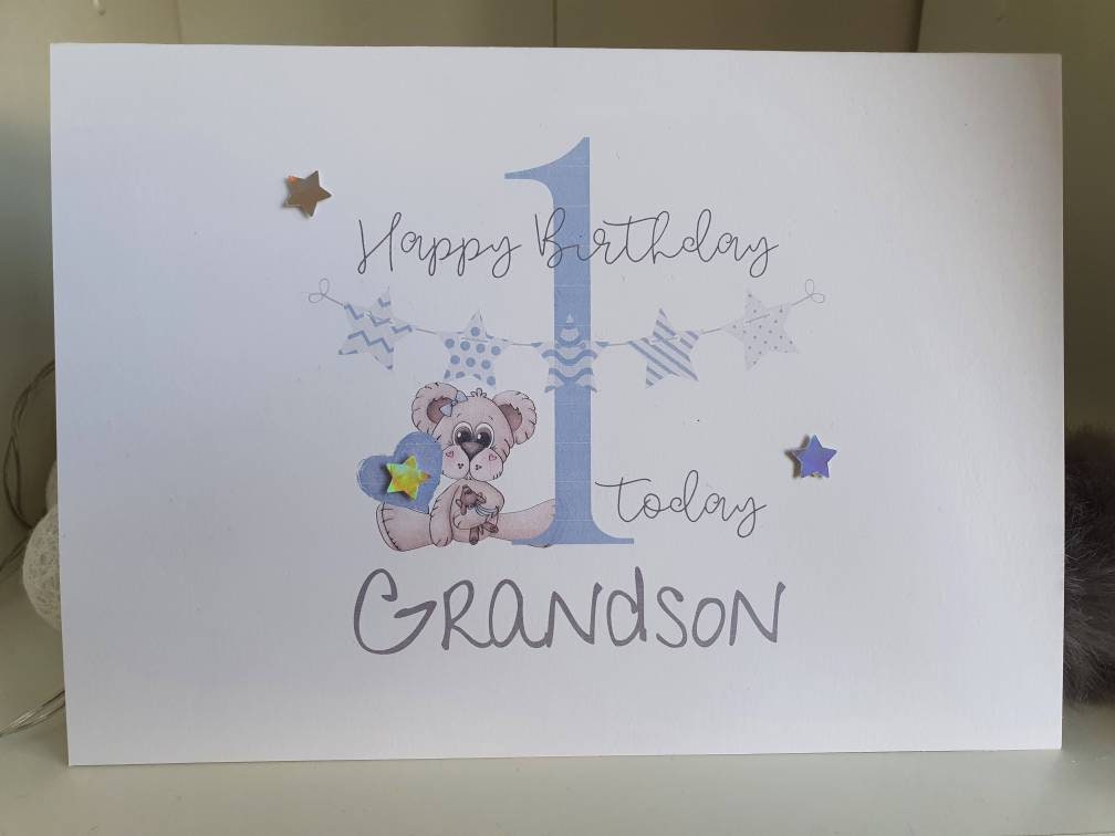1st 2nd 3rd Birthday Card in Blue Boy 1st Birthday Card - Etsy