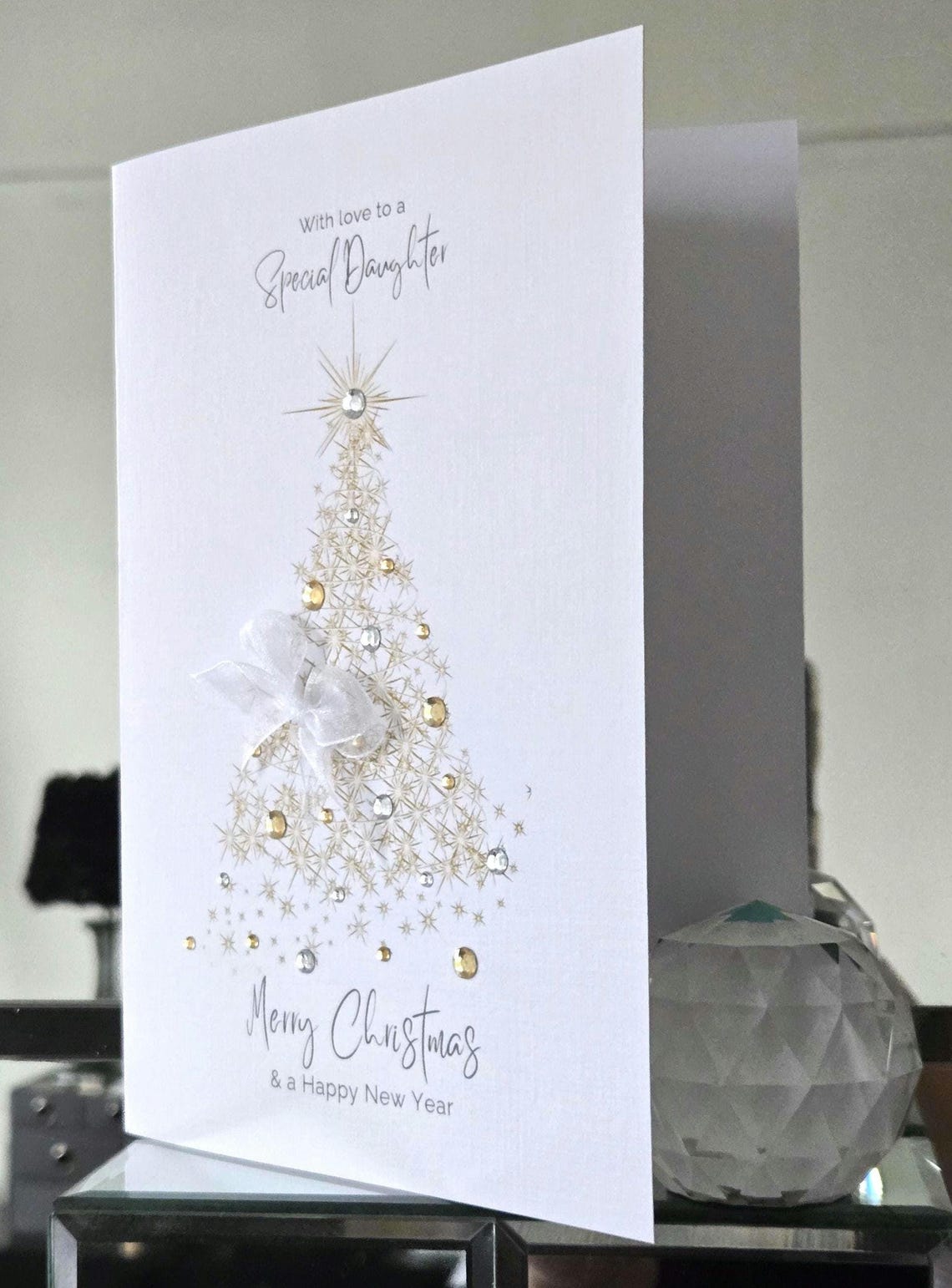 Daughter Gold Christmas Tree Card, Christmas Card, Daughter Christmas ...