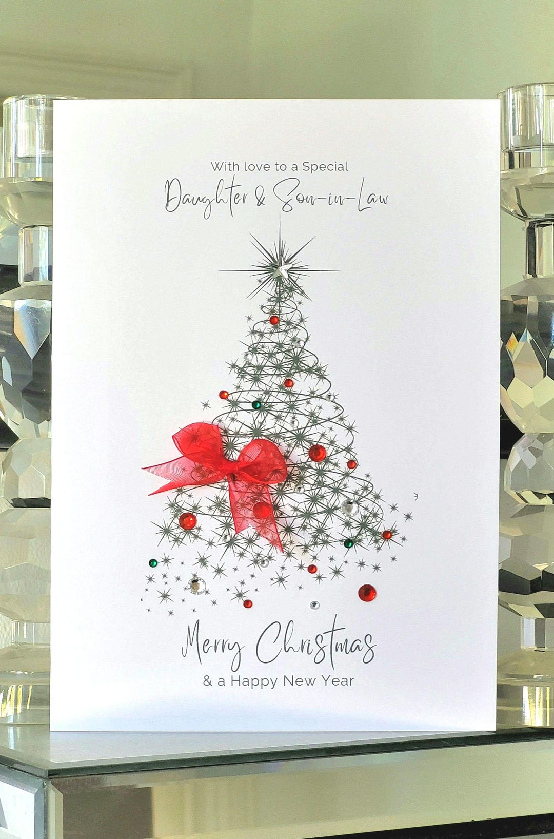 Daughter and Son-in Law Christmas Tree Card, Christmas Card, Son and ...