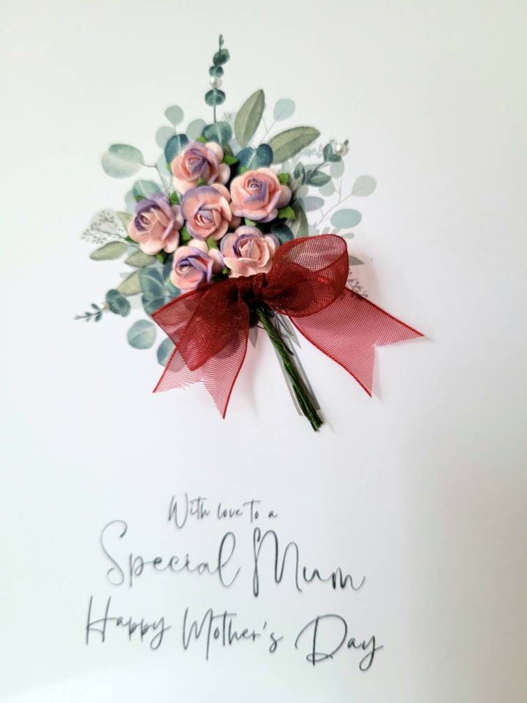 Special Mum Mother's Day Card, Happy Mother's Day Card, Pink Flowers ...