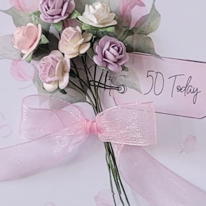 Special 50th Paper Flower Bouquet Birthday Card for Women, 50th ...