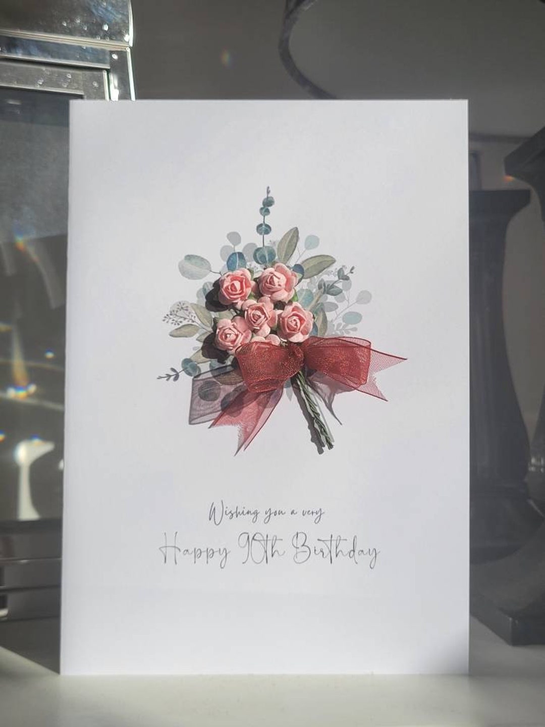 Special Pink Flower Bouquet 90th Birthday Card for Women, 90th Birthday ...