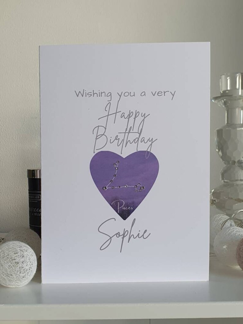Personalised Zodiac Happy Birthday Card Personalised Star - Etsy UK