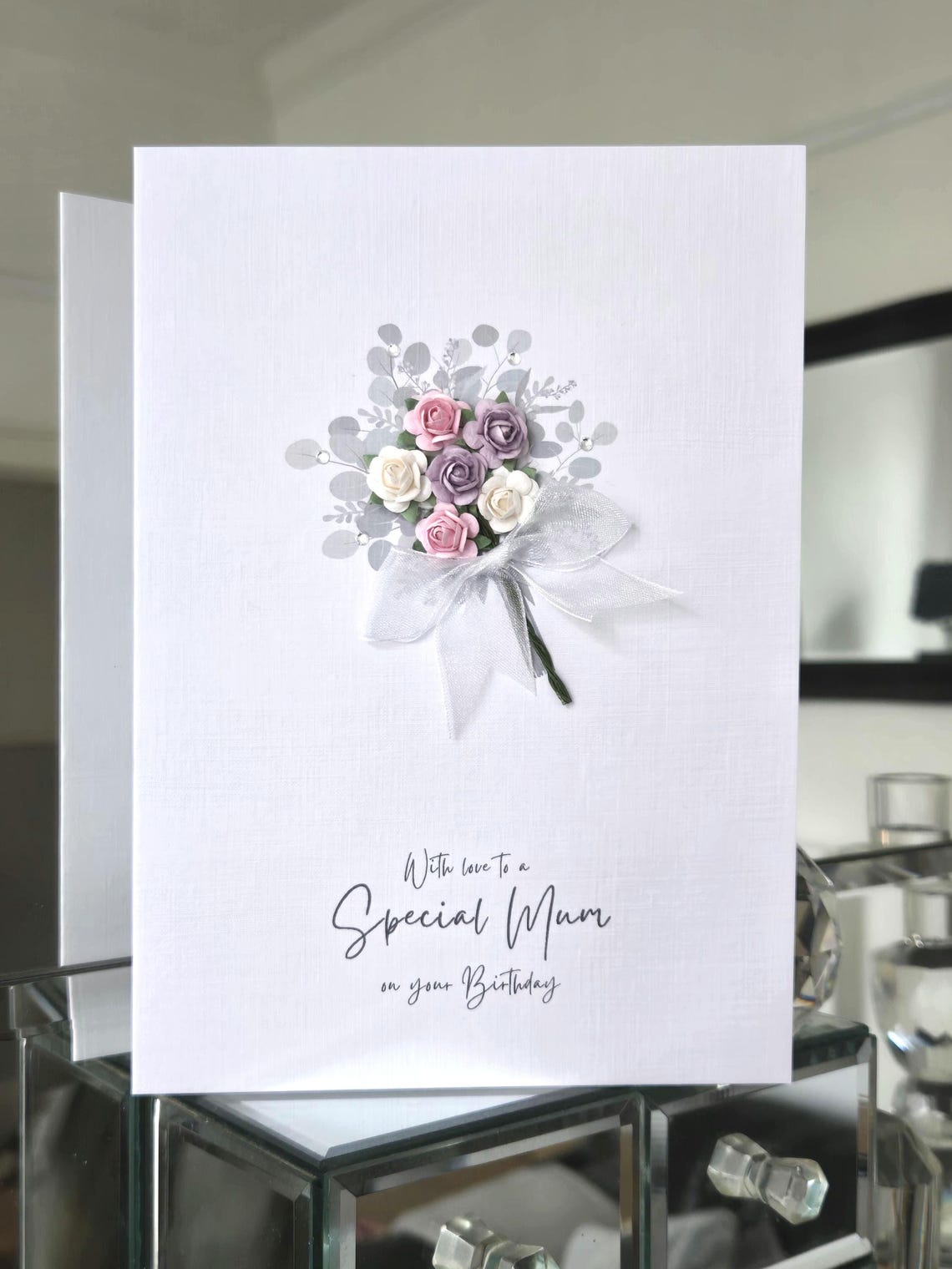 Special Mum Flower Bouquet Birthday Card, Mum Birthday Card, Handmade ...