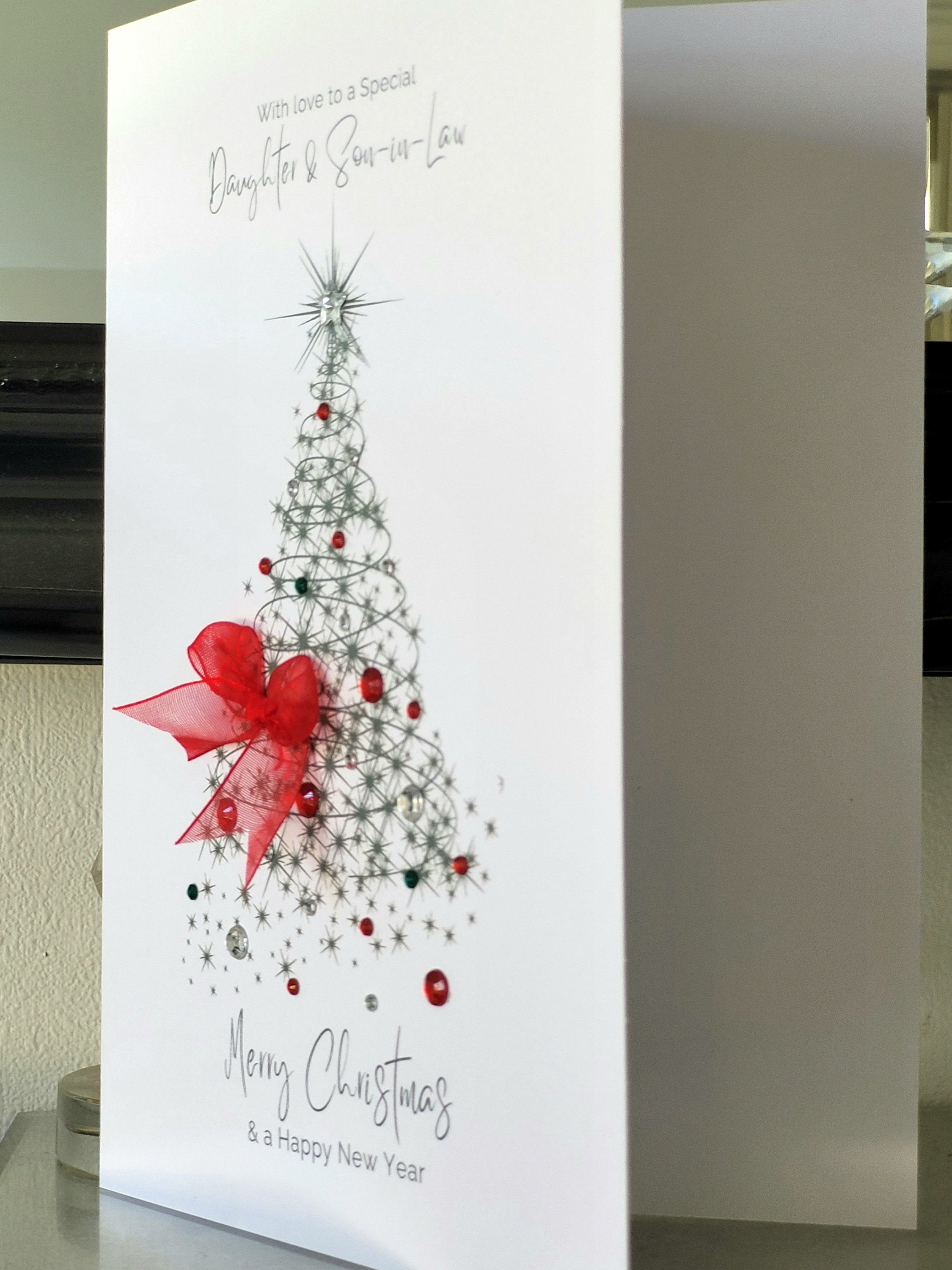 Daughter and Son-in Law Christmas Tree Card, Christmas Card, Son and ...