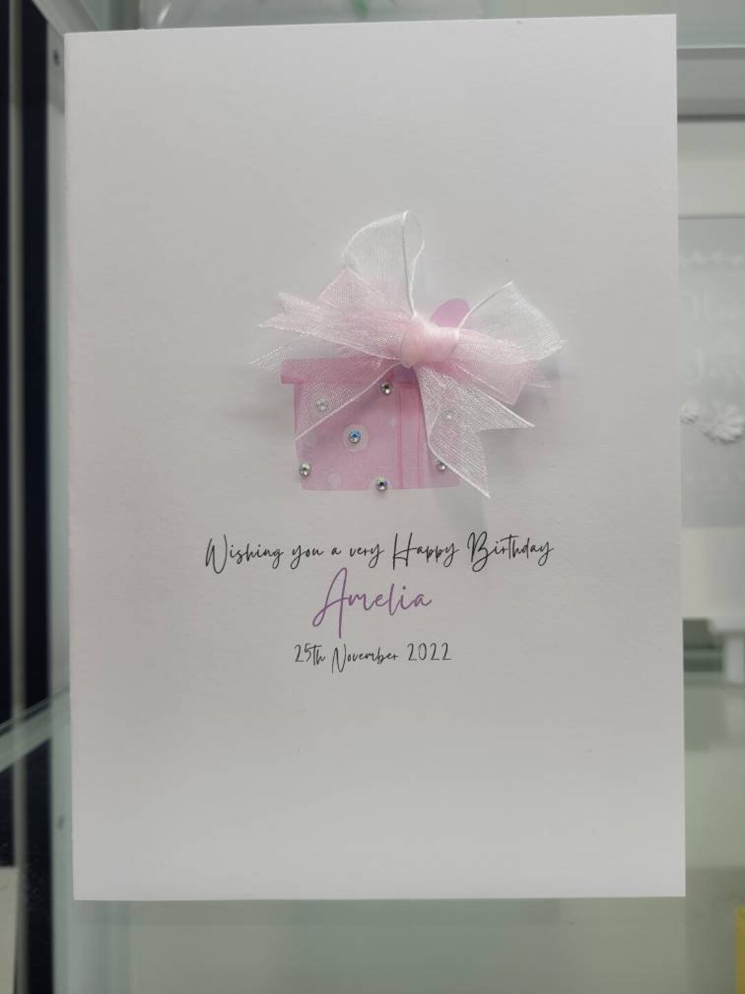 Personalised Name Present Birthday Card, Happy Birthday Present Card ...