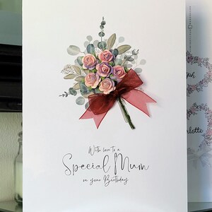 Special Mum Pink Flower Bouquet Birthday Card, Mum Birthday Card ...