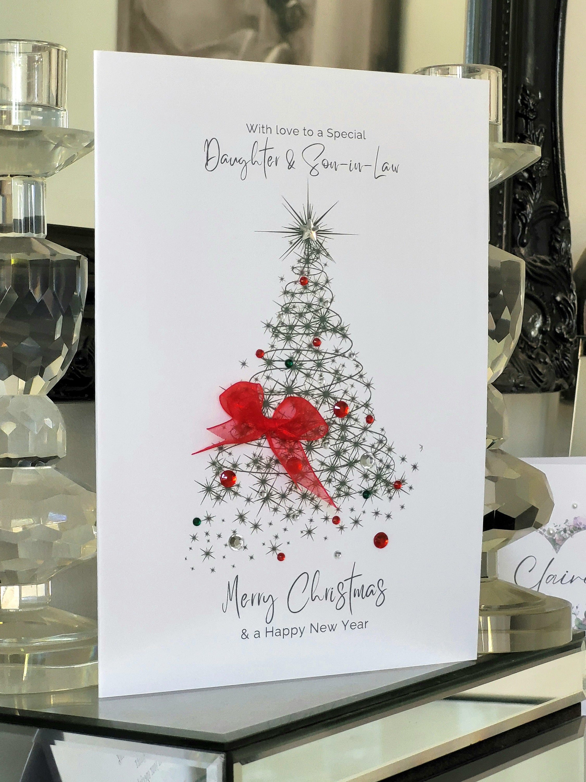 Daughter and Son-in Law Christmas Tree Card, Christmas Card, Son and ...