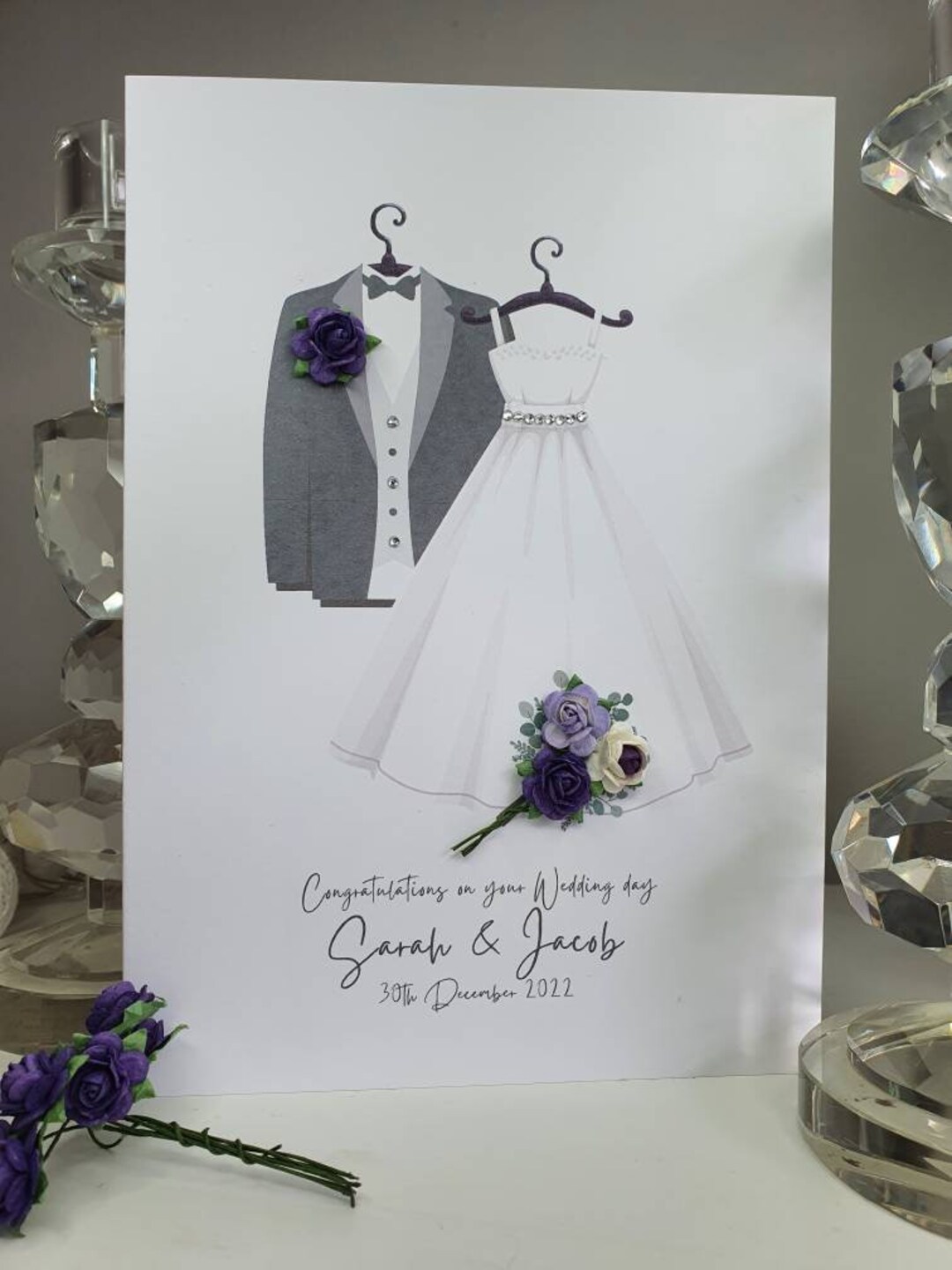 Personalised Wedding Dress and Suit Wedding Card, Wedding Card, Special ...