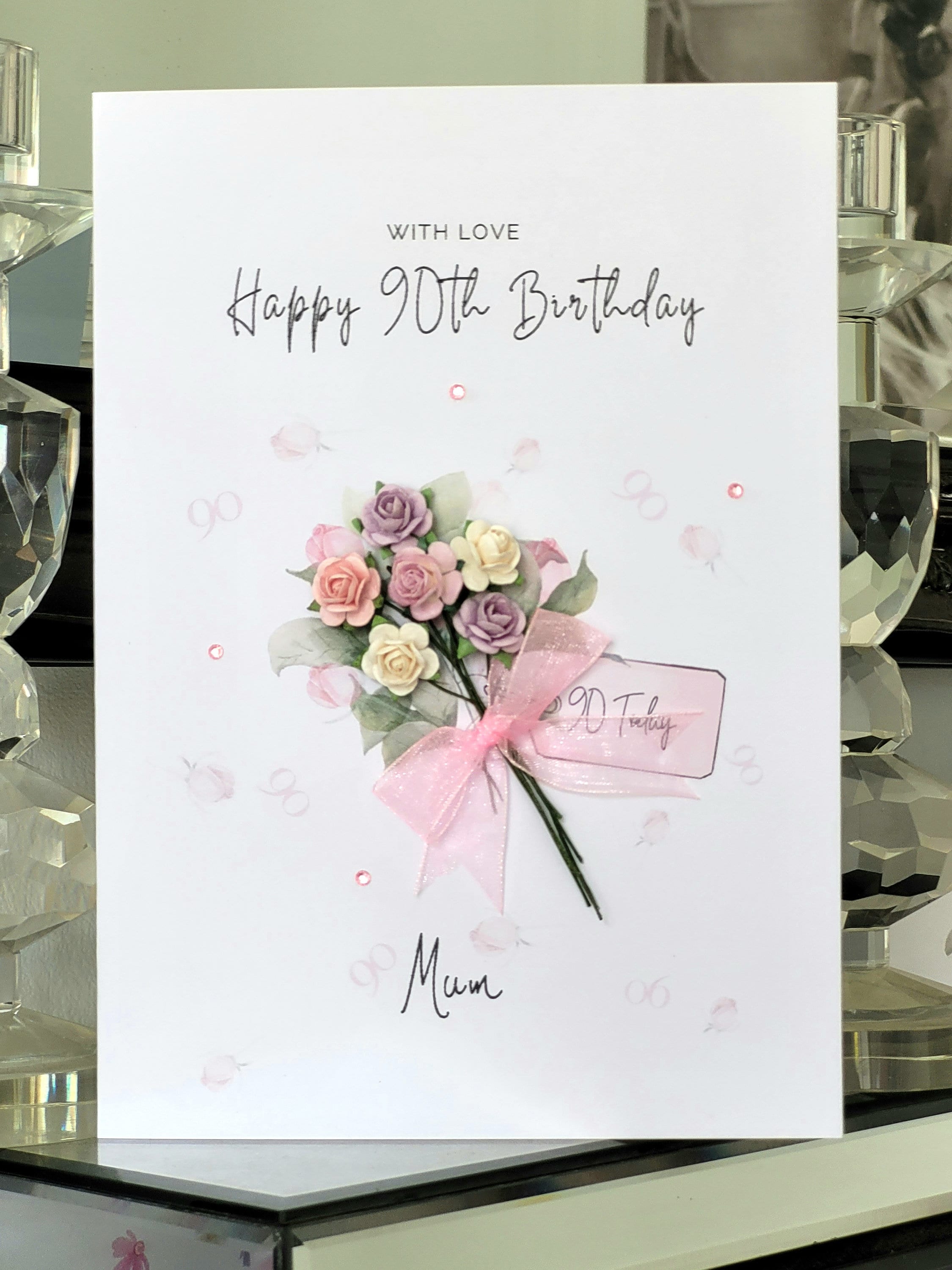 Special Paper Flower Bouquet 90th Birthday Card for Women, 90th ...