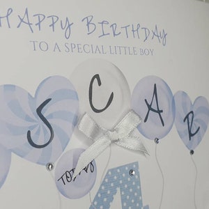 1st, 2nd, 3rd, 4th, 5th Boys Personalised Name and Age Birthday Card ...