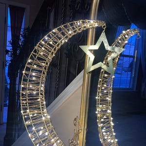 Gold Metal Moon & Star - Etsy
