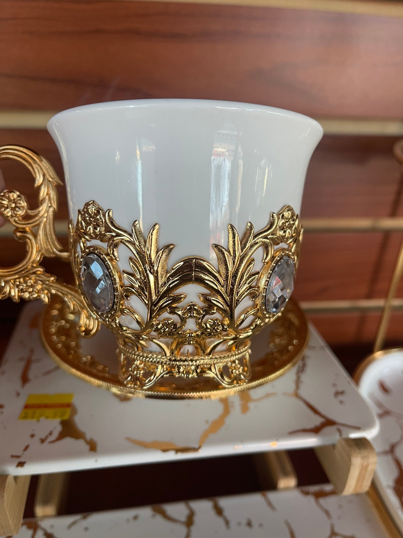 Large Elegant Gold & Silver Tea Set of Six With Plates - Etsy