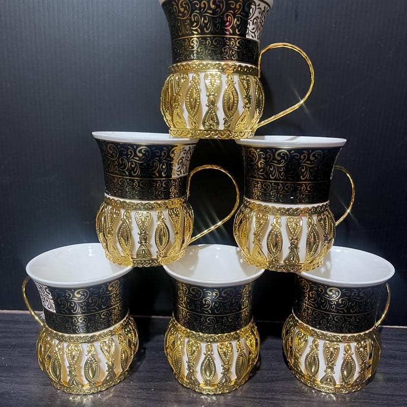 Black and Gold Tea Set - Etsy