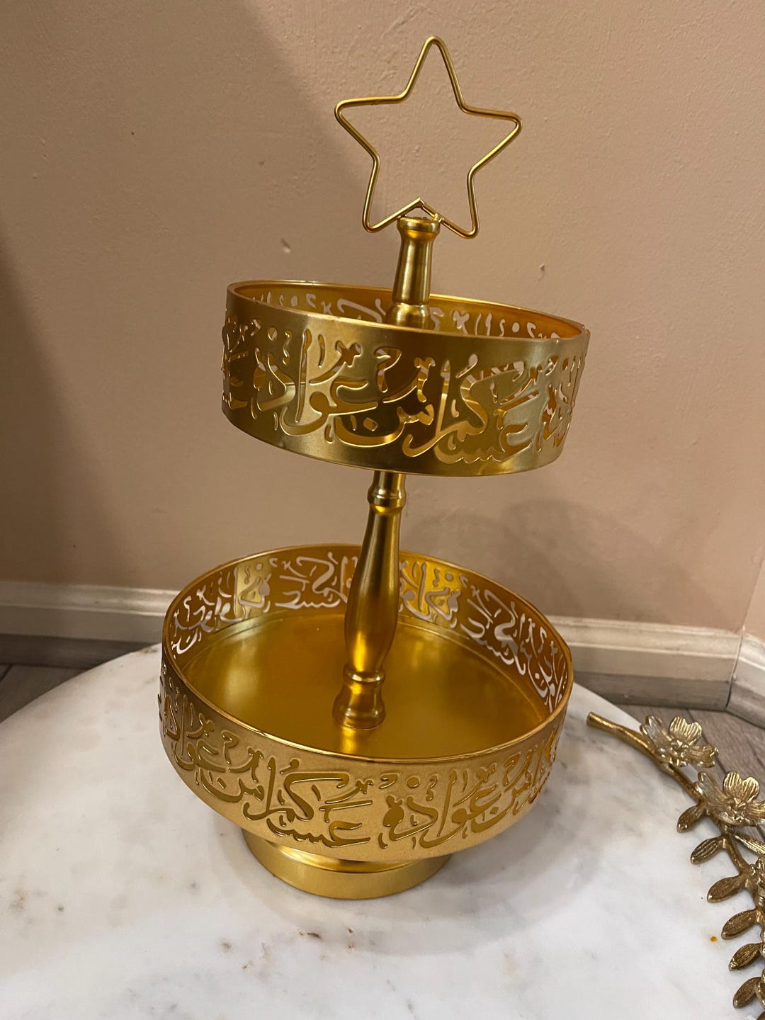 Two Tier Gold Tray - Etsy