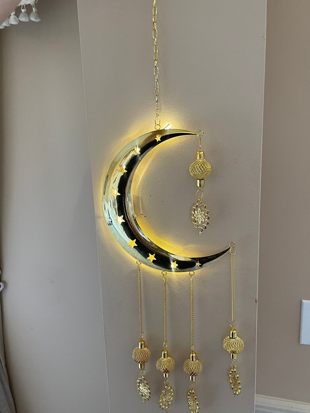 Light up Hanging Moon - Etsy
