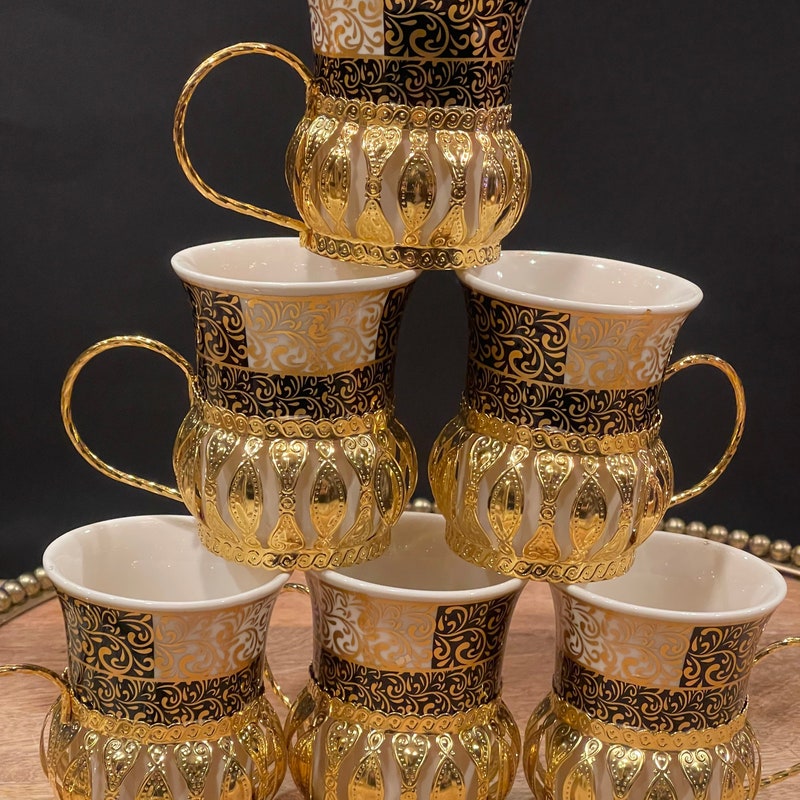 Black and Gold Tea Set - Etsy
